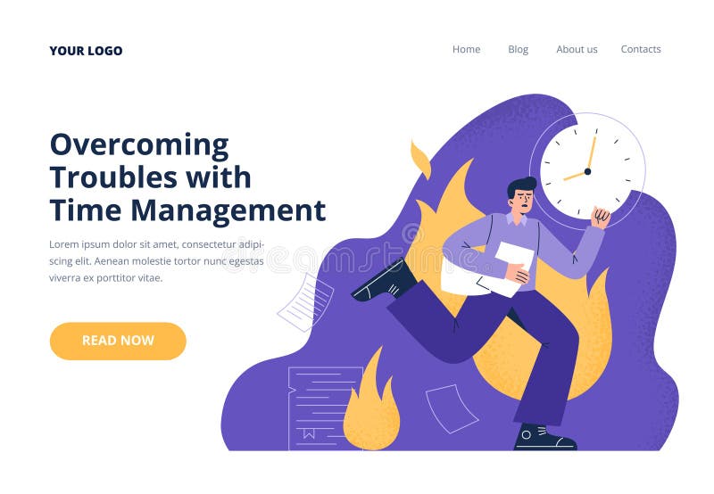 A Man Running in a Hurry with a Lot of Paperwork. Time Management ...