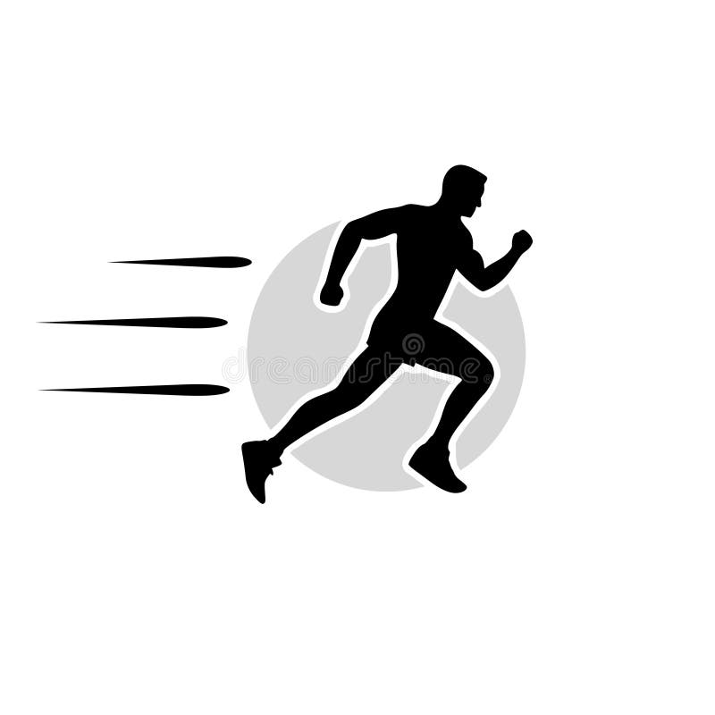 Man Running Icon on White Background Stock Illustration - Illustration ...