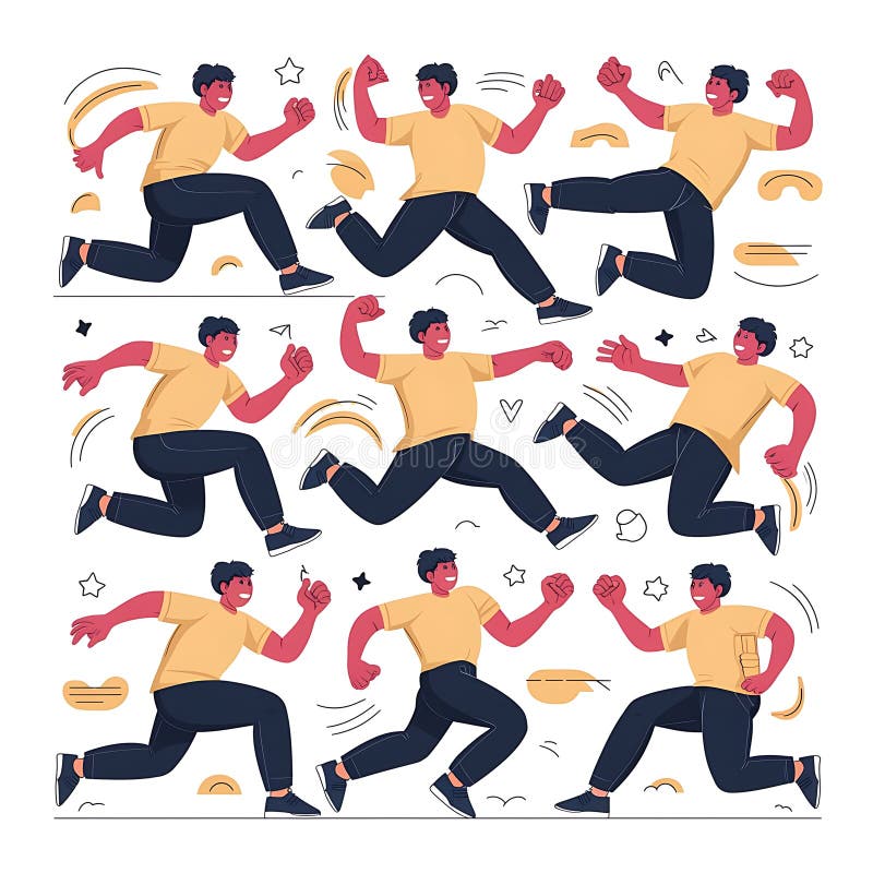 A Man Running and Jumping in Different Poses Editorial Stock Photo ...
