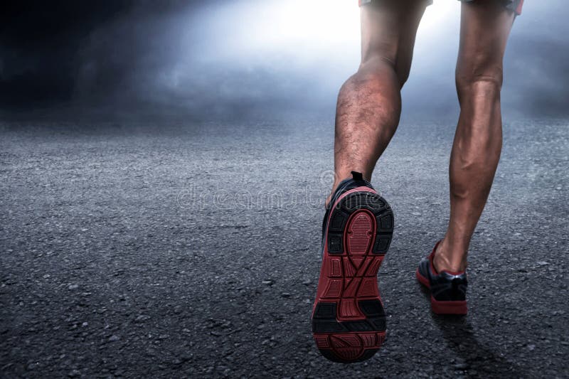 Man running at night stock image. Image of rough, athlete - 95416635
