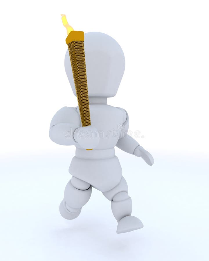 Man Running with Olympic Torch Stock Illustration - Illustration of ...