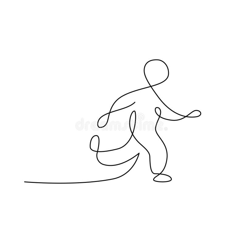 Man Running One Single Line Drawing Stock Illustration - Illustration ...