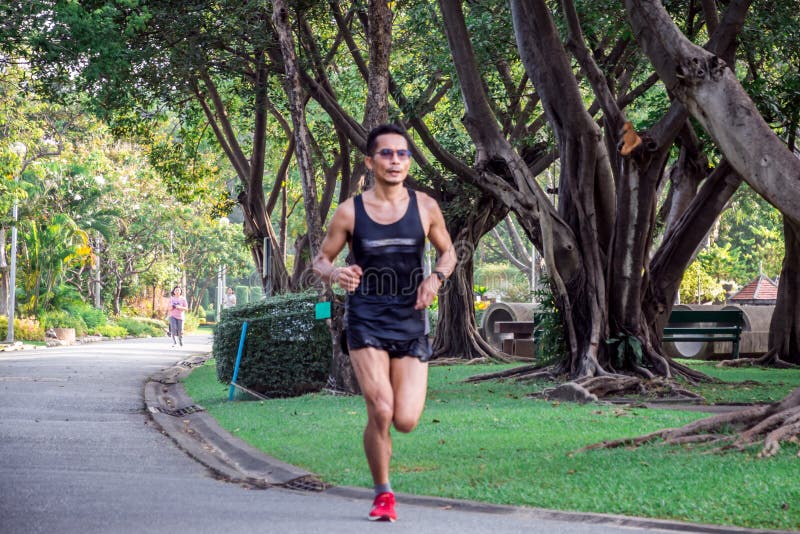 Man Running in Park, Healthy Concept Stock Photo - Image of healthy ...