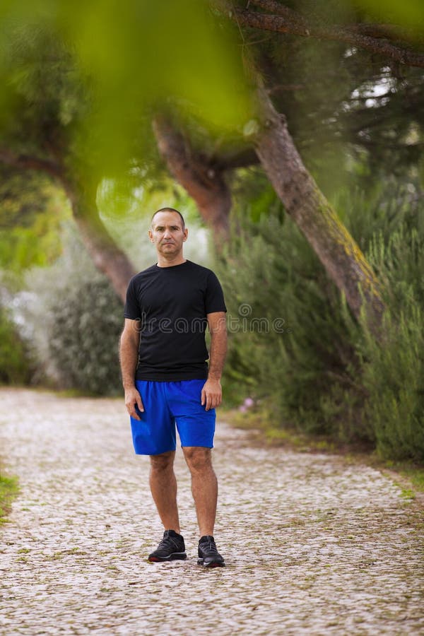 Man Running at the park stock image. Image of healthy - 183160831