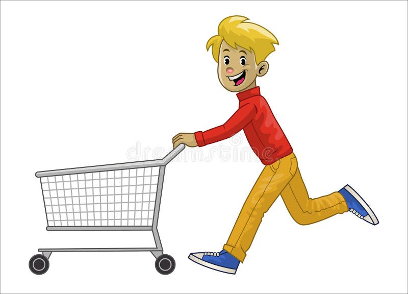 Man Pushing Shopping Cart Stock Illustrations – 710 Man Pushing ...