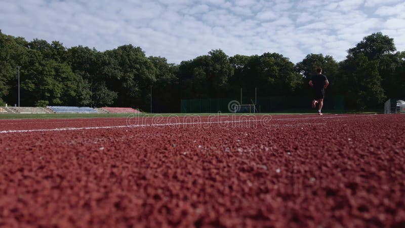 Man Running at Race Track at Stadium Stock Video - Video of motivation ...