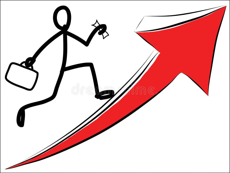 Man Running on Red Arrow Vector Stock Vector - Illustration of arrow ...