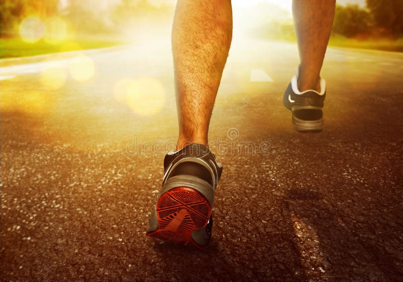 Man running stock image. Image of sunset, endurance, light - 82333171