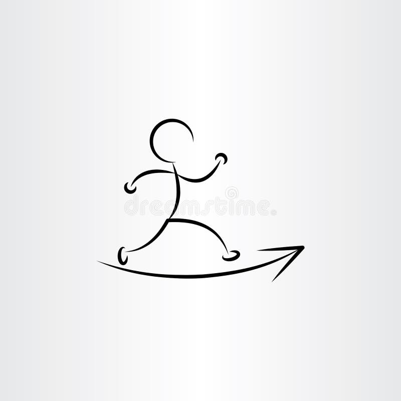 Man Running Runner Vector Illustration Icon Stock Vector - Illustration ...