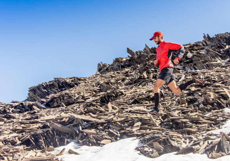 Man Running on a Rural Road during Sunset in the Mountains Stock Image ...