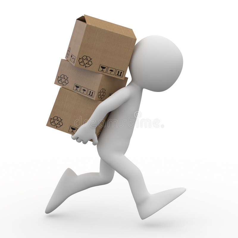 Person carrying boxes stock illustration. Illustration of cargo - 26076226