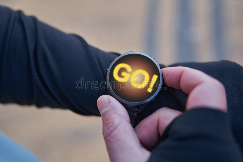 Man Running with Smartwatch Stock Photo - Image of caucasian, running ...