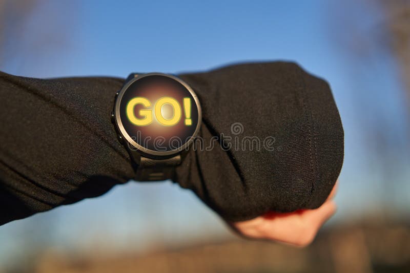 Man Running with Smartwatch Stock Photo - Image of measure, caucasian ...