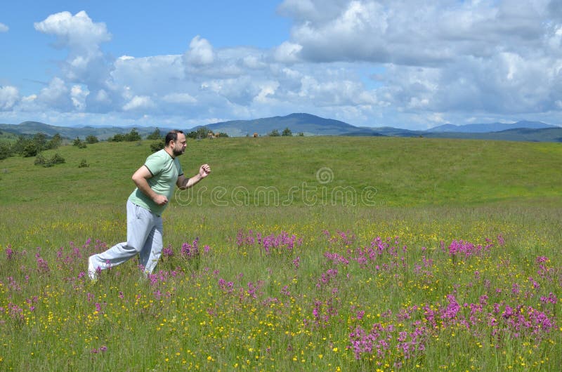 Running Man and Heart Shape Cloud Stock Photo - Image of action ...