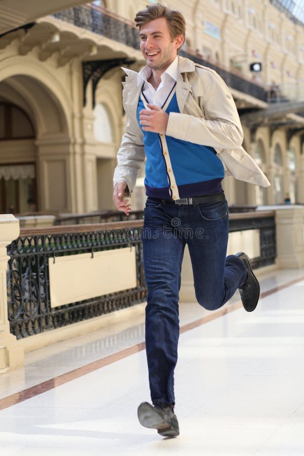 Man running in the store stock image. Image of copy, russian - 38576867