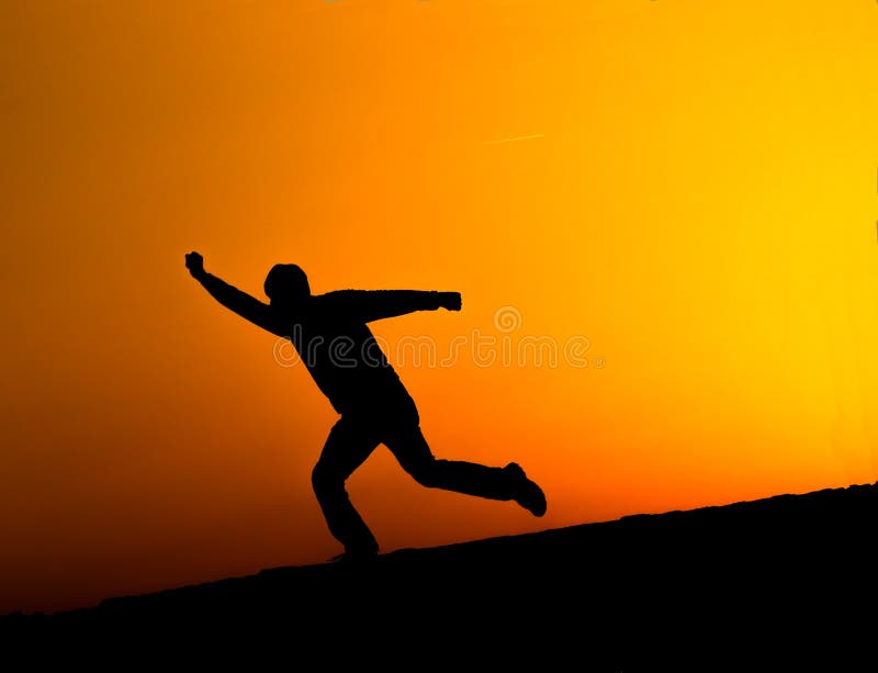 Man running at sunset stock image. Image of footpath - 50131589