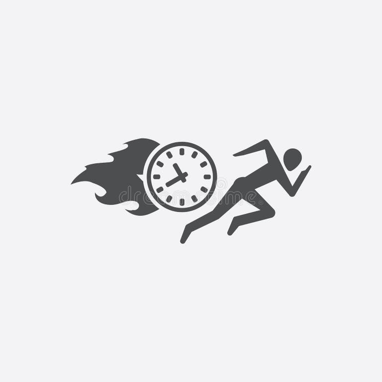 Man running time icon stock vector. Illustration of office - 262878708