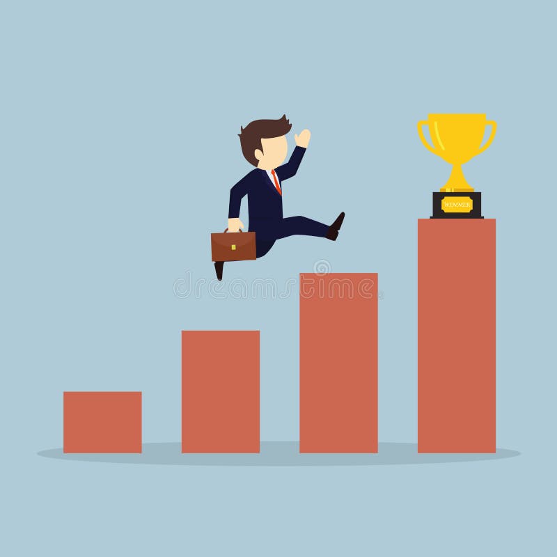Stair Step Go To Trophy and Success. Stock Illustration - Illustration ...