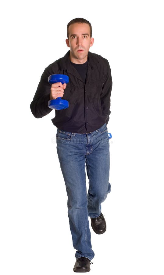 Man Running Towards Camera stock image. Image of weightlifter - 7289839