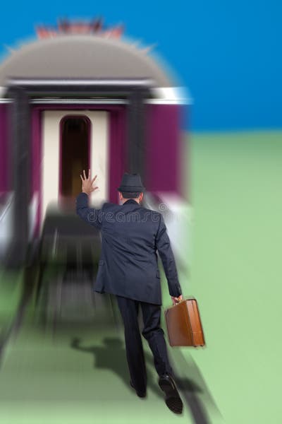 Man running after a train stock photo. Image of station - 63483386