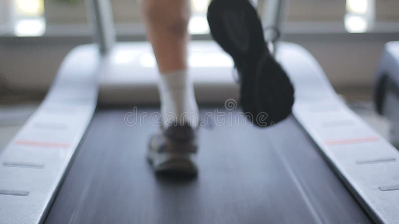 Man Running on a Treadmill. Close Up Shot Stock Footage - Video of ...