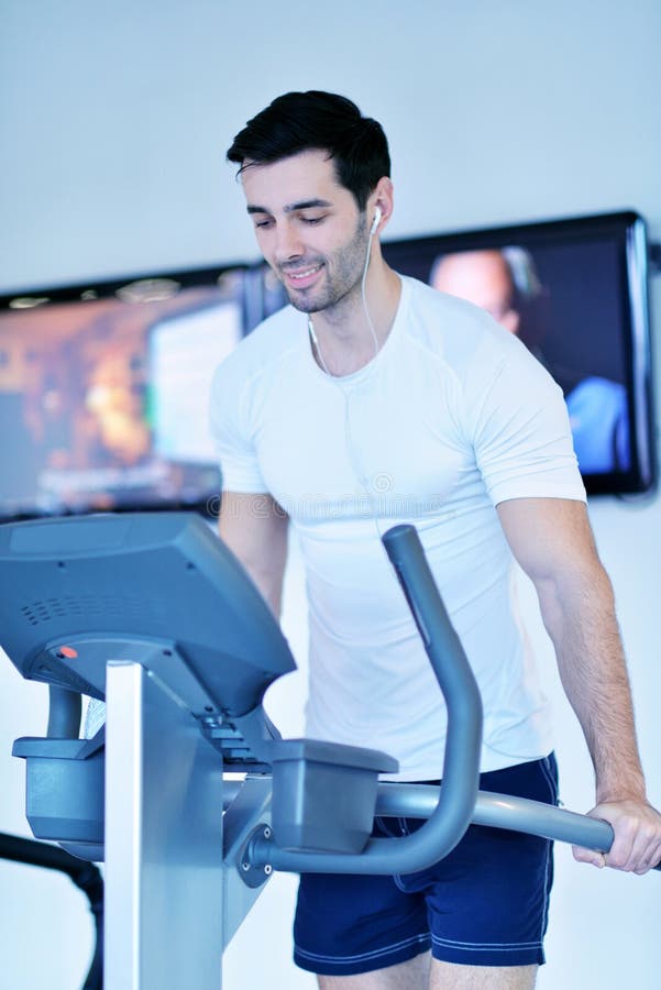 Man Running on the Treadmill Stock Photo - Image of athlete, exercise ...