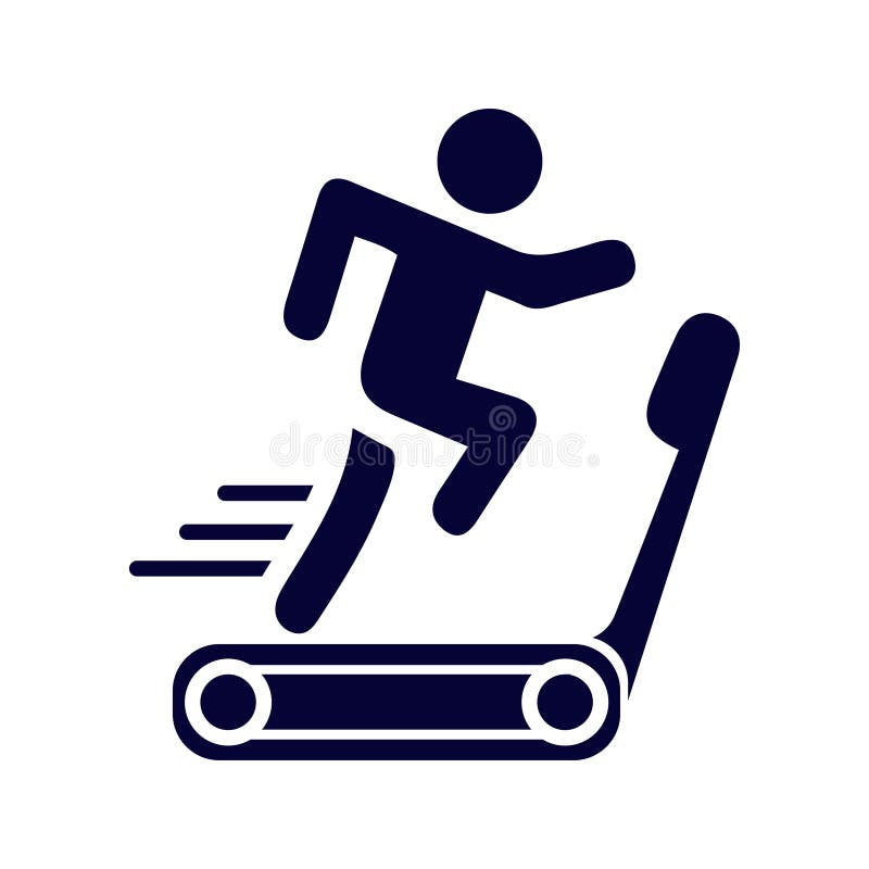 Man running treadmill icon stock vector. Illustration of exercise ...