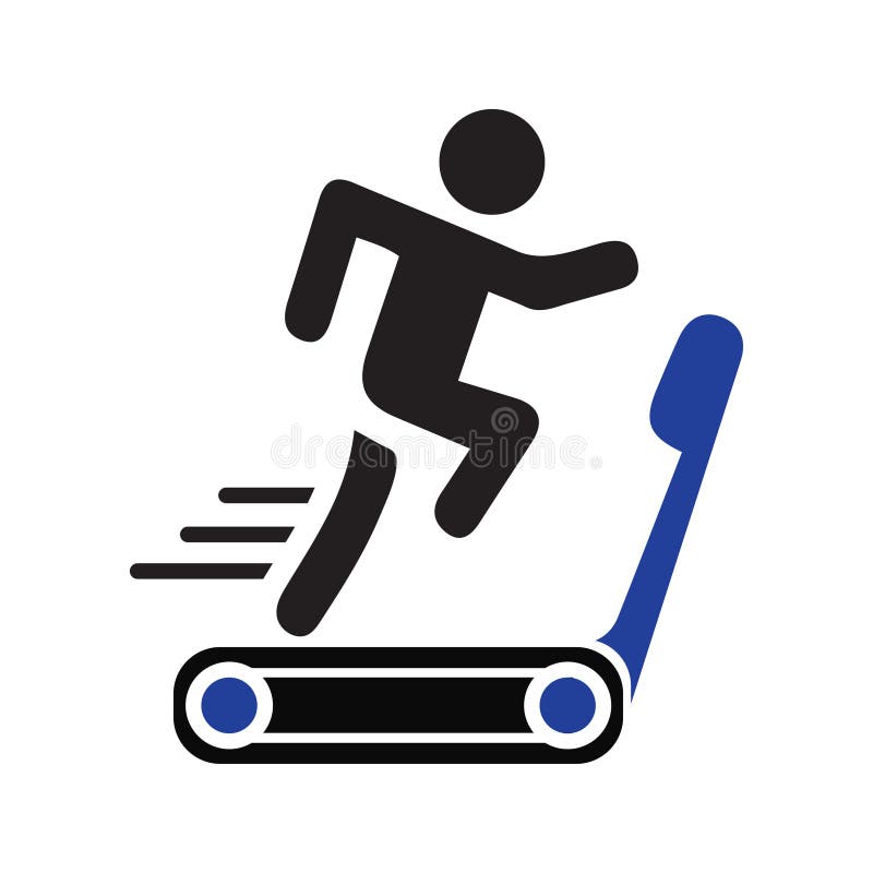 Man running treadmill icon stock vector. Illustration of machine ...