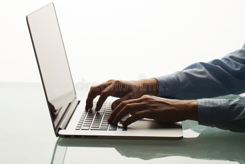 Man Running by Typing on the Keyboard Stock Photo - Image of ...