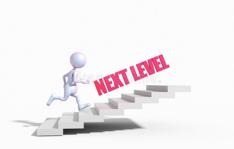 Man Running Up the Stairs To the Next Level Stock Illustration ...