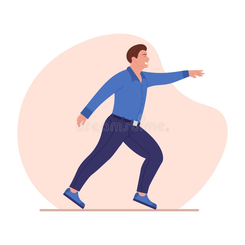 Man running in flat style stock vector. Illustration of marathon ...