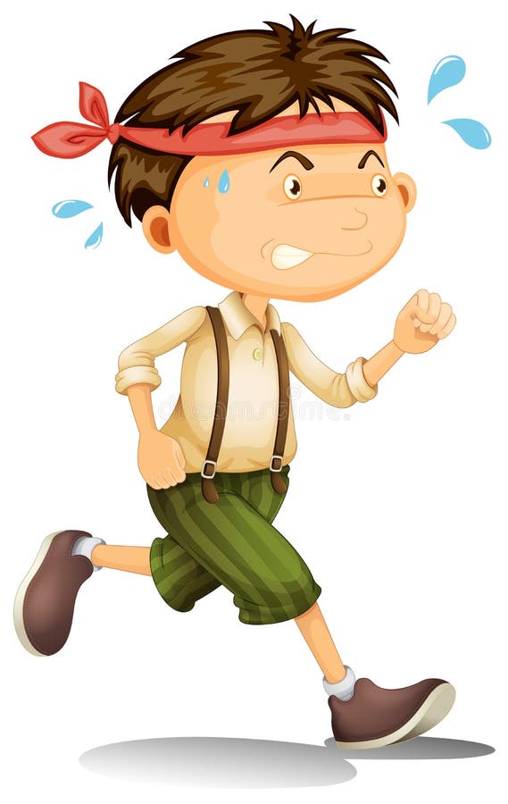 A Man Running on White Background Stock Vector - Illustration of design ...