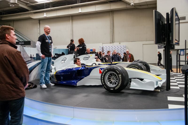 Man Runs Computerized Training Simulator Stand Based on Racing Car ...