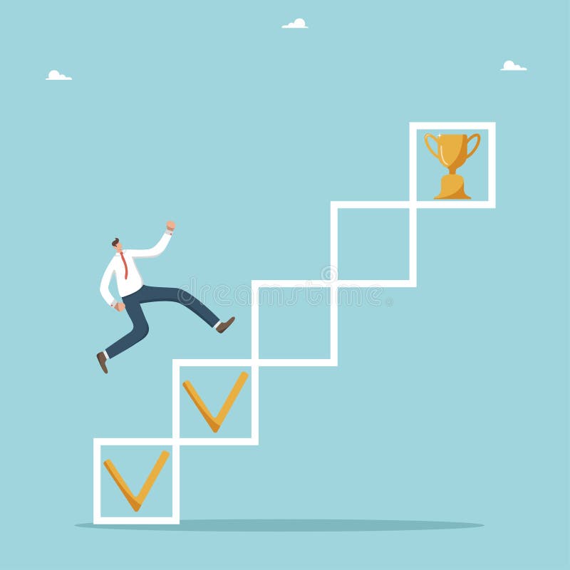 Man Runs on the Icons To Track the Results To Cup Stock Vector ...