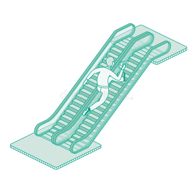 Cartoon Man Escalator Stock Illustrations – 277 Cartoon Man Escalator ...
