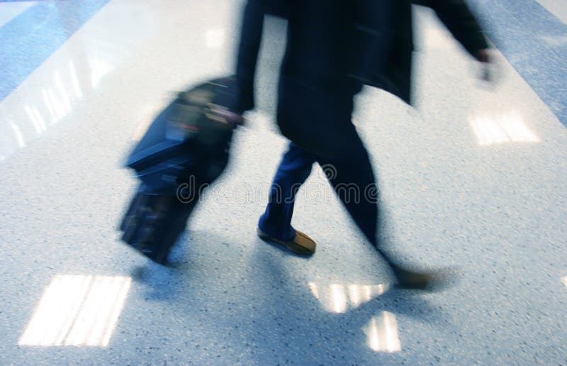 Man Rushing in Ariport To Catch His Flight Stock Image - Image of ...