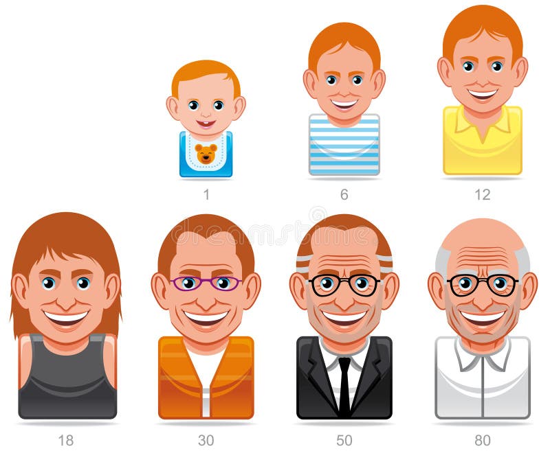 Cartoon People Icons (middle Ages) Stock Illustration - Illustration of ...
