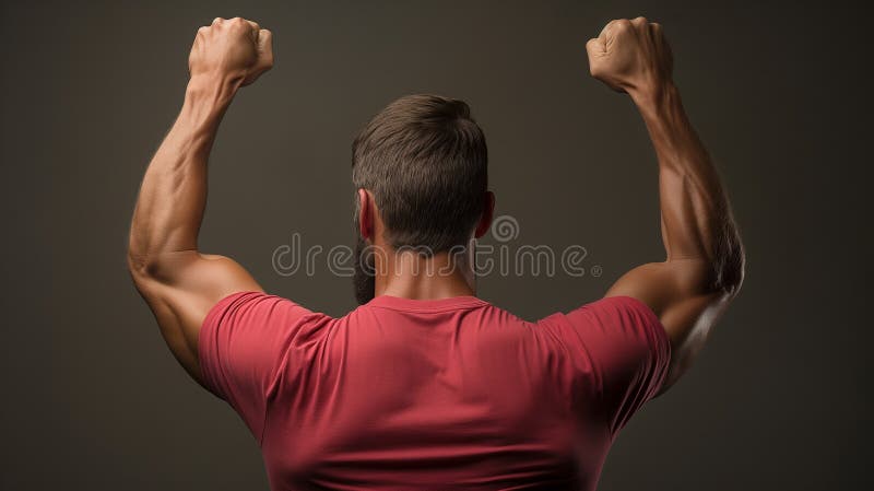 Back of a Man, Isolated Back Muscle Flexing on a Clear Background Stock ...