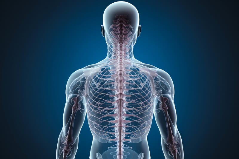 Man S Back View of the Skeleton and Neck. Generative AI Stock ...