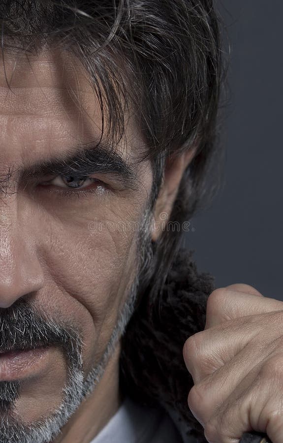 The man, the mans face with beard and mustache model