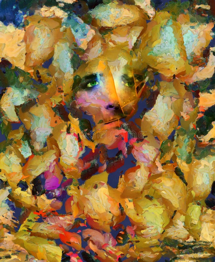 Man S Face Behind Colorful Rectangle Layers Stock Illustration ...