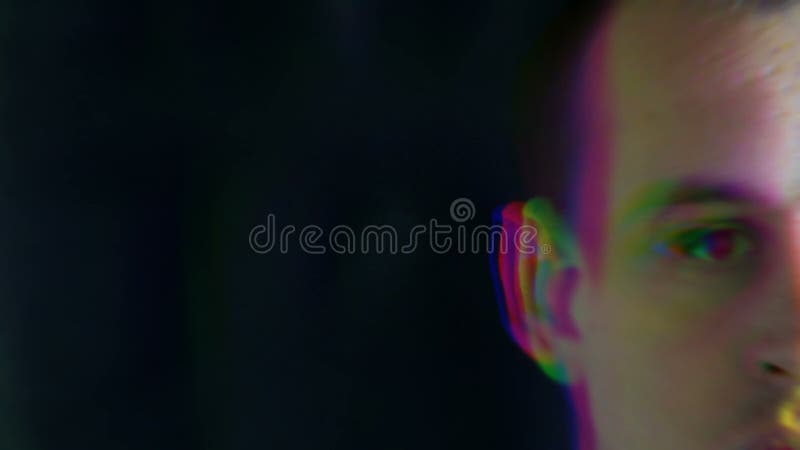 The Man`s Face, Distorted with Random Characters. Concept: a Glitch in ...