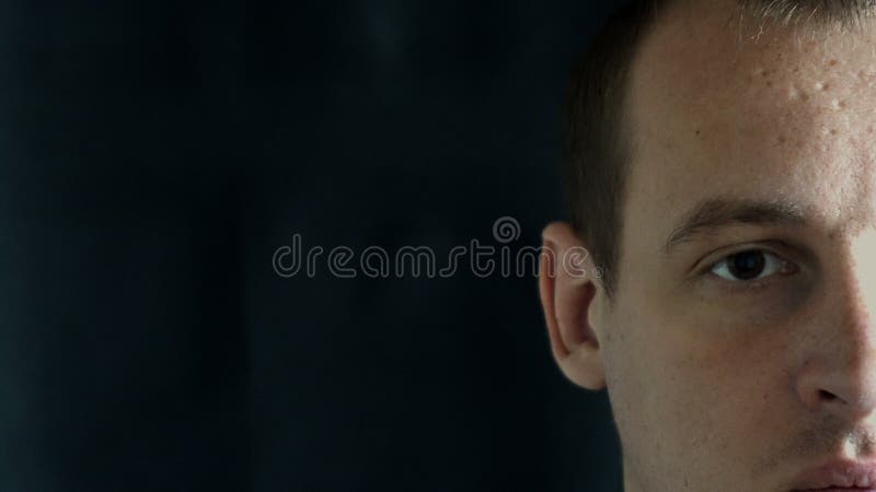 The Man`s Face, Distorted with Random Characters. Concept: a Glitch in ...