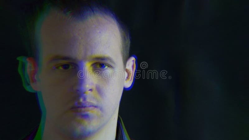 The Man`s Face, Distorted with Random Characters. Concept: a Glitch in ...