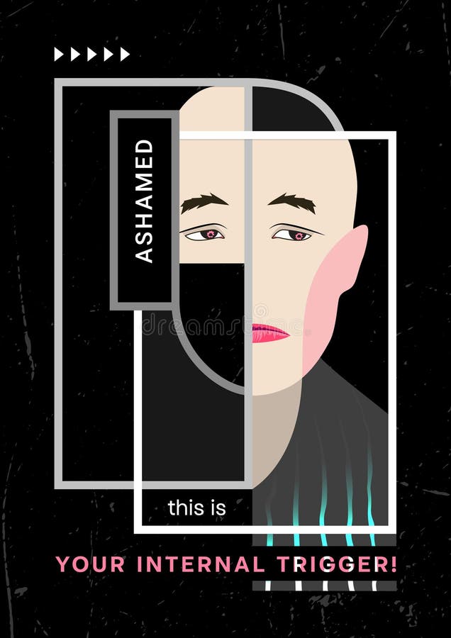 A Man S Face with an Expression of Shame Stock Vector - Illustration of ...