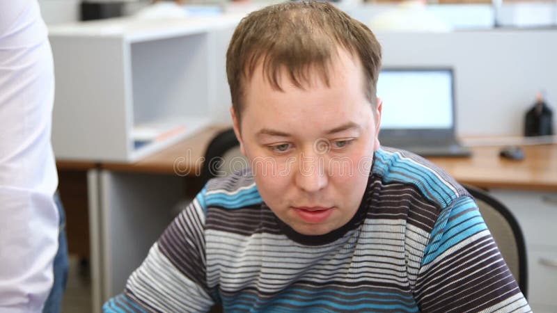 Man S Face Looking at the Computer Monitor Stock Footage - Video of ...