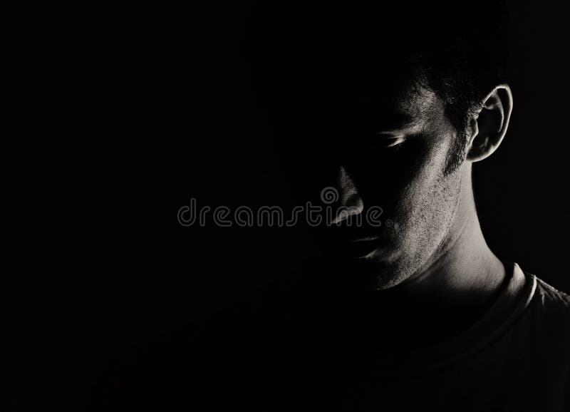 Man s Face in Shadow stock photo. Image of tweakhp, side - 8633944
