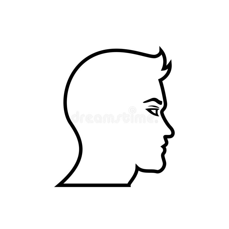 Man S Face Side View with Artificial Intelligence. Icons and Logos ...