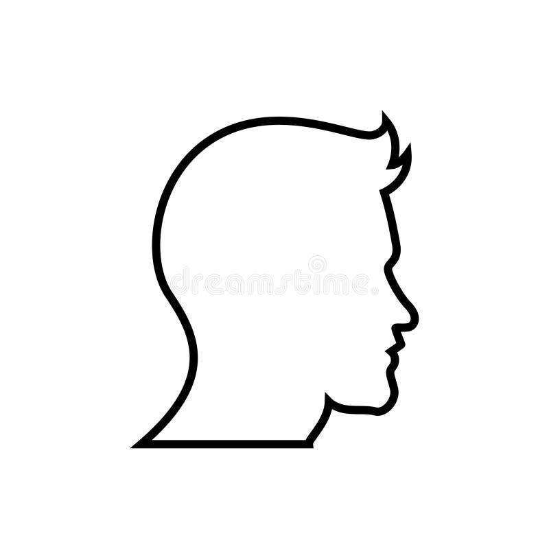 Man S Face Side View with Artificial Intelligence. Icons and Logos ...