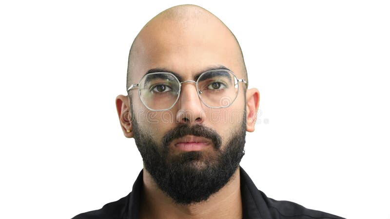 Man S Face, on a White Background, Close-up Stock Footage - Video of ...